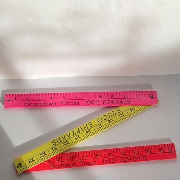 Office | Vintage Rysco Shipyards Neon Colors Folding Yardstick | Poshmark